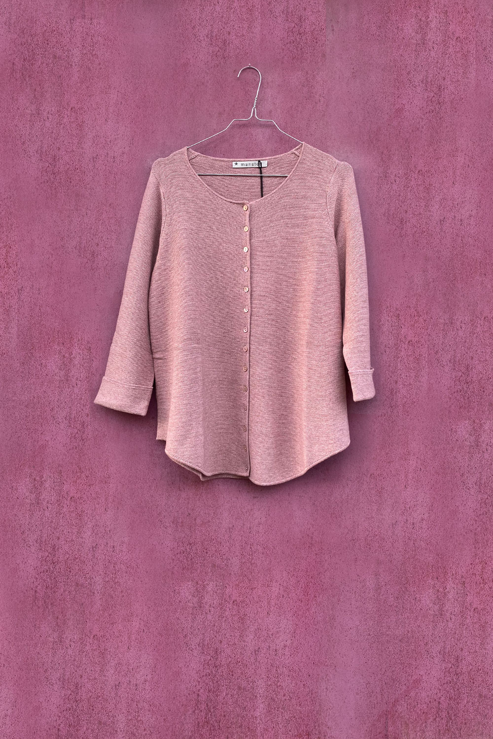 Klassisk rosa cardigan i 100% bomuld | sommerstrik fra Mansted | Mobile