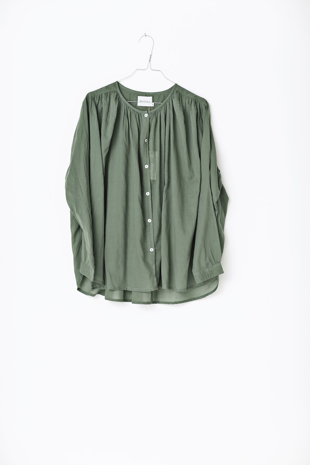 Green cotton shirt Zen Ethic - McVERDI - Green cotton shirt