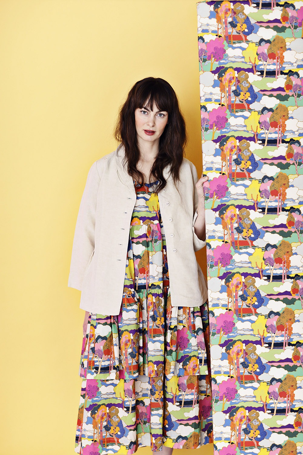 Jacket | Fitte | Sand coloured | Viscose | Linen | McVERDI