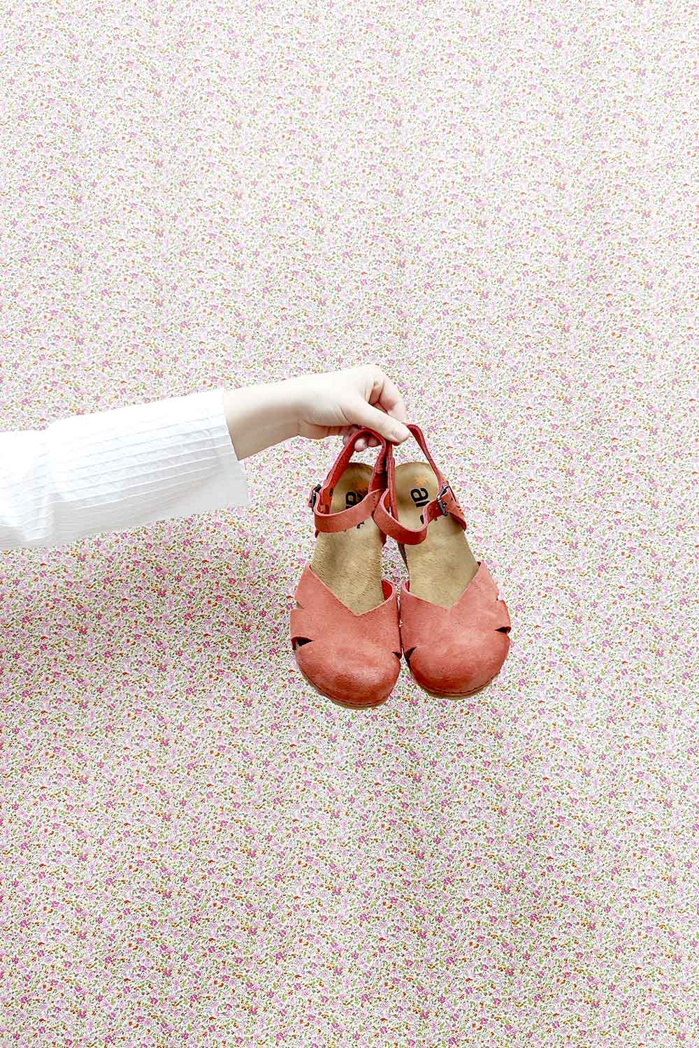 Coral sandal with heel from Art - McVERDI | Summer sandal