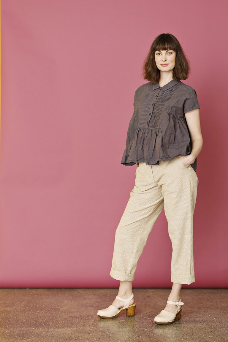 gule sommerbukser | bukser fra mcverdi | stribede sommerbukser